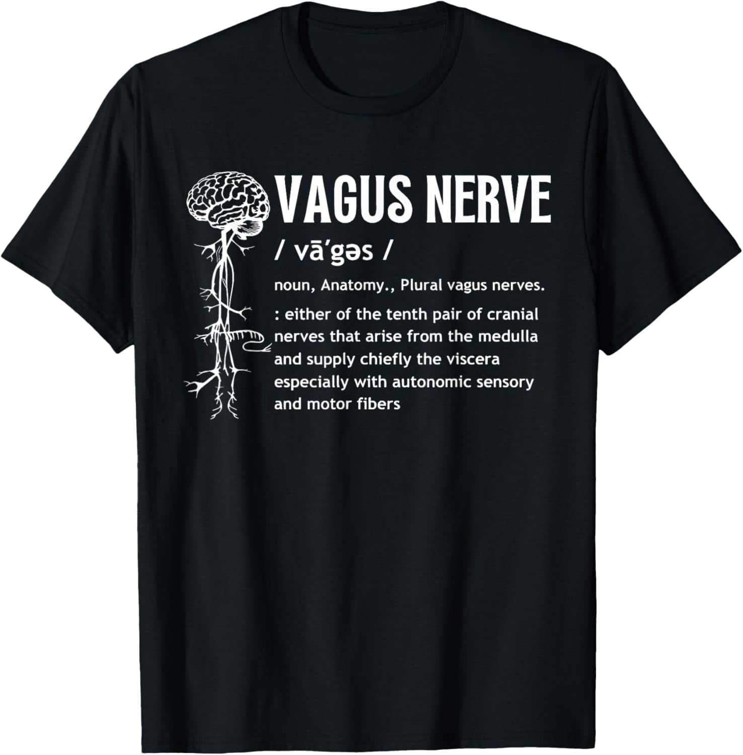 Vagus Nerve Definition Nervous System Anatomy Mindfulness T-Shirt ...