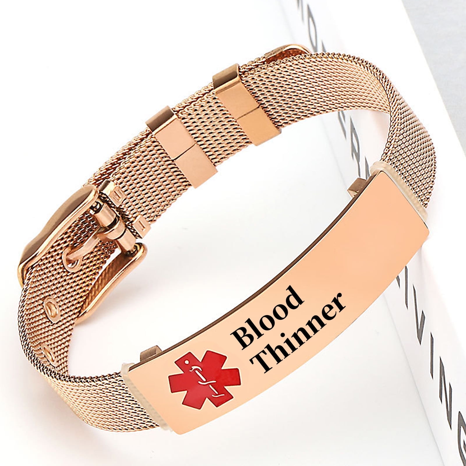 Vagzen Stainless Steel Medical Alert ID Bracelet for Men Women ...