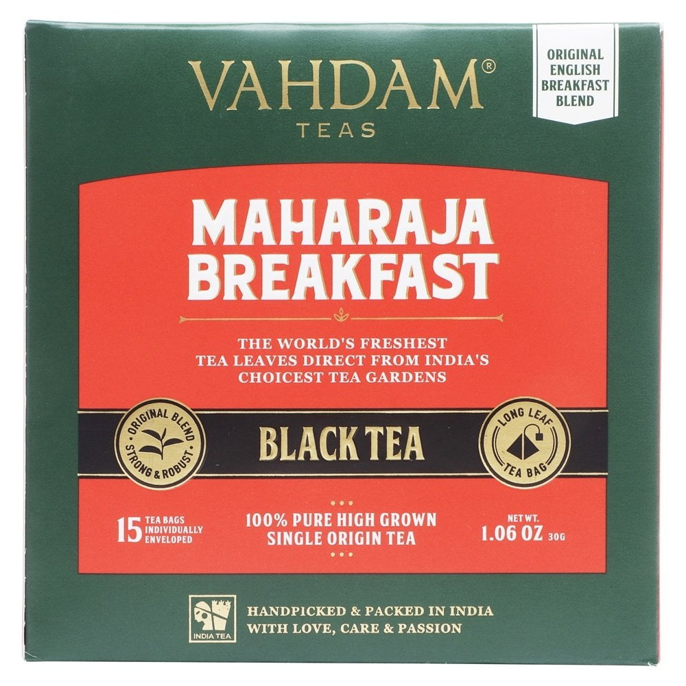 Vahdam India - Black Tea English Breakfast - 15 Tea Bags - Walmart.com