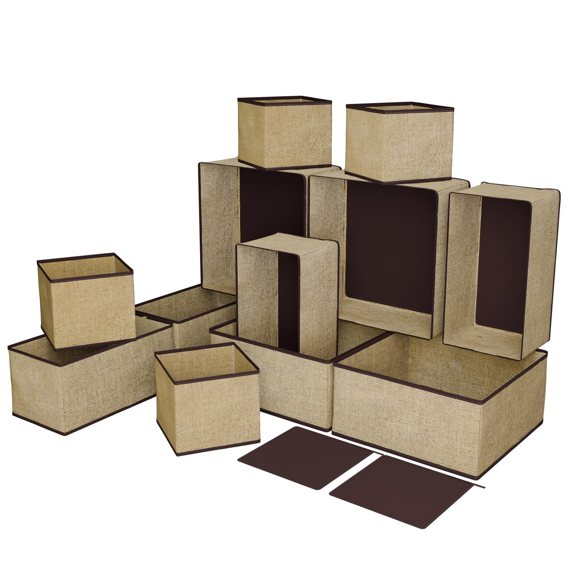 Vaidehi 12 Pcs Set Foldable Jute Cloth Organizer for Storage | Wardrobe ...