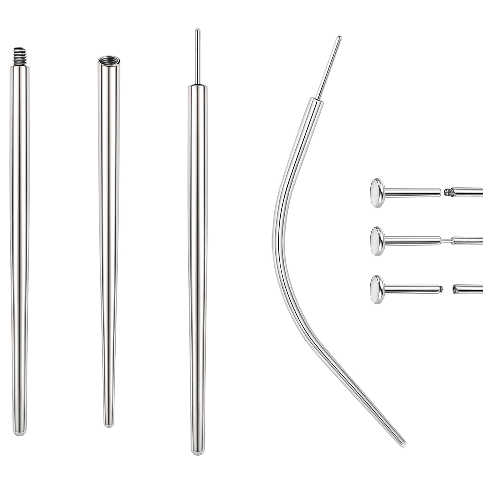 Vaidehi 14G 16G 18G 20G Piercing Taper, Stainless Steel Threadless ...