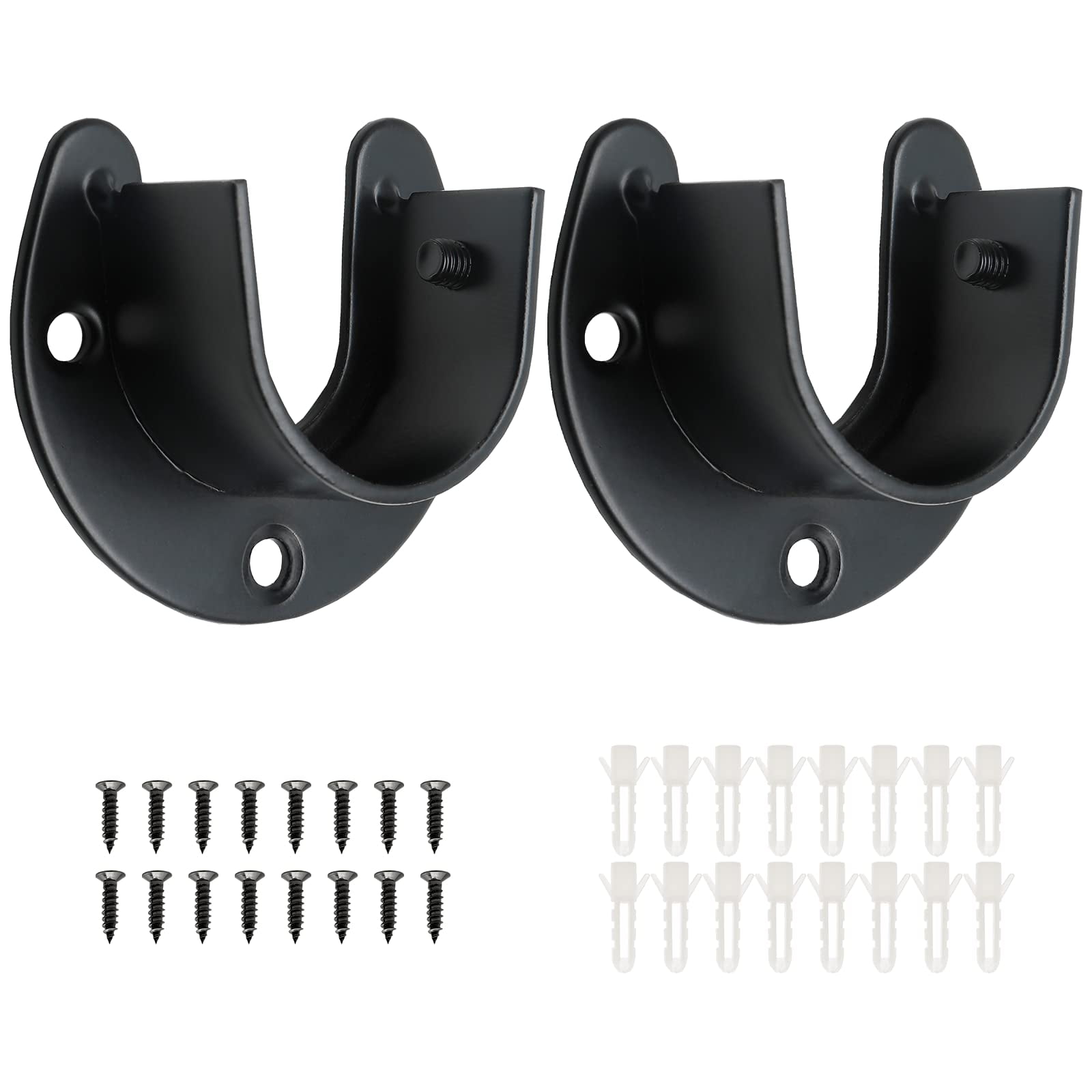 Vaidehi 2 Packs Stainless Steel Closet Rod End Supports 1 Inch Wardrobe Bracket Heavy Duty ...