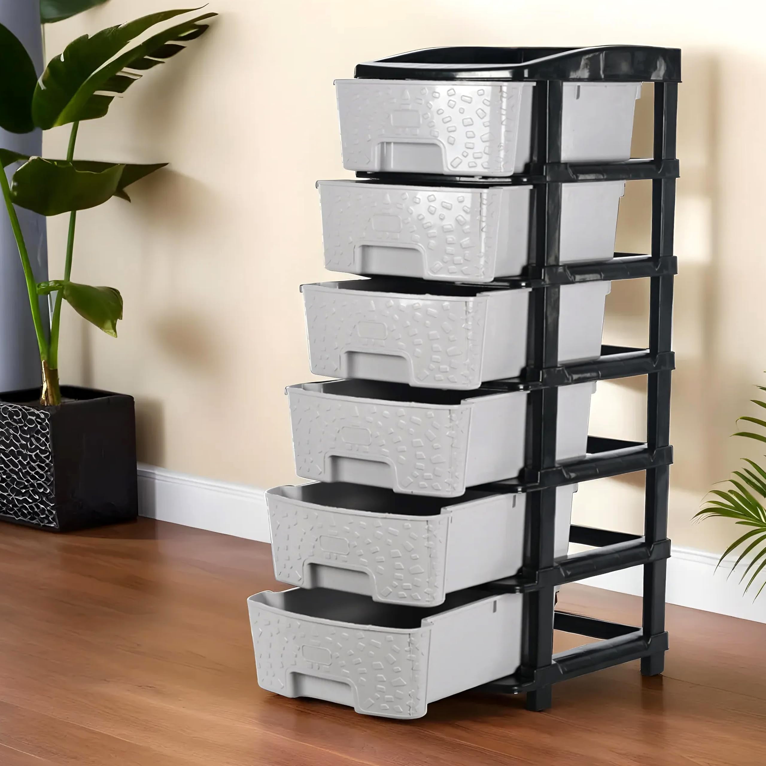 Vaidehi 6 Layer Collapsible Multipurpose Plastic Drawer Organiser ...