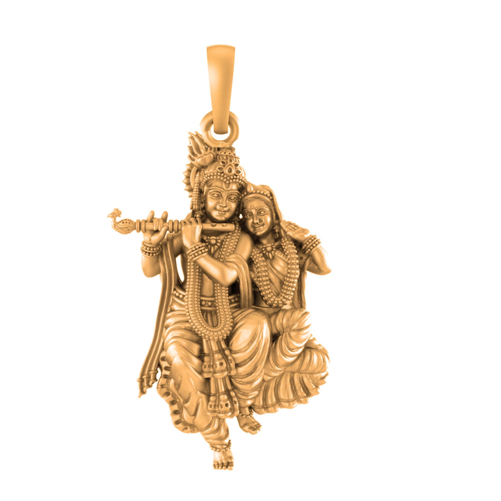 Vaidehi 925 Sterling Silver 22k Gold Plated God Radha Krishna Pendant ...
