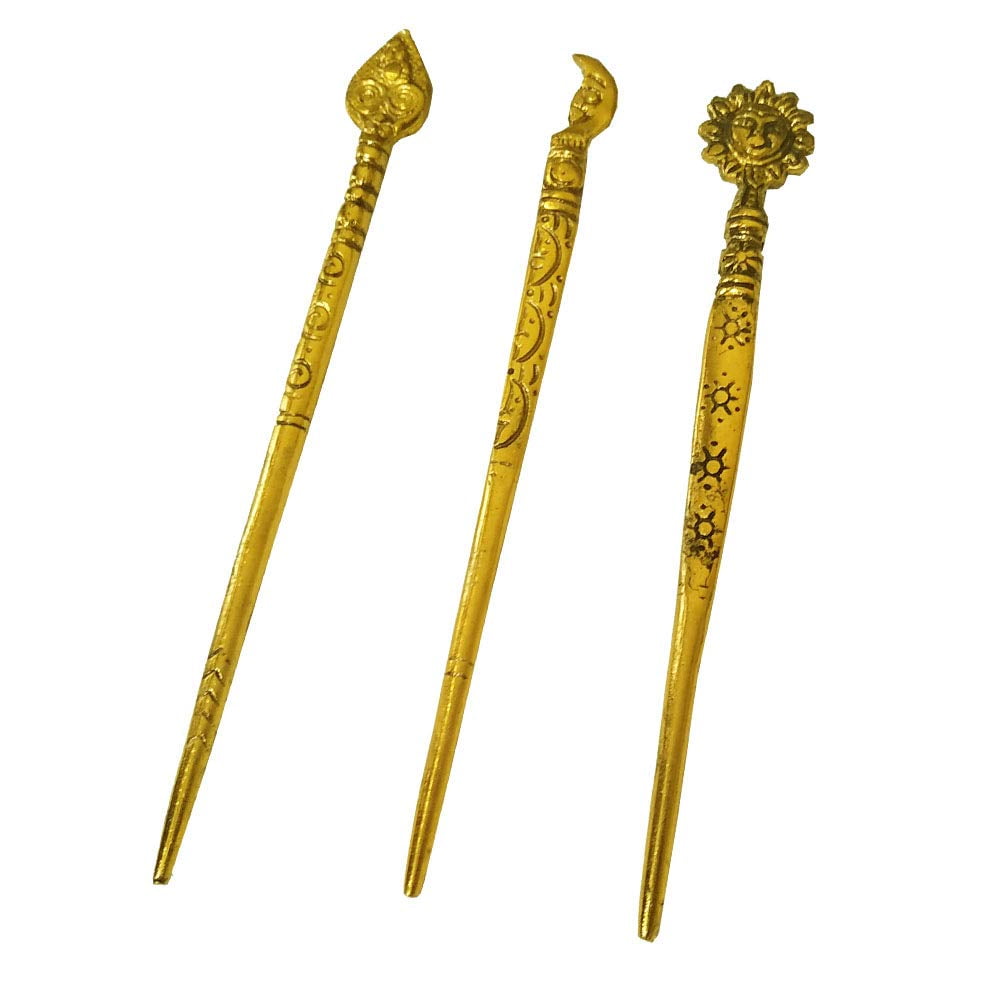 Vaidehi Beautiful oxidised Metal Work Golden Hair Stick for Girls-Set ...
