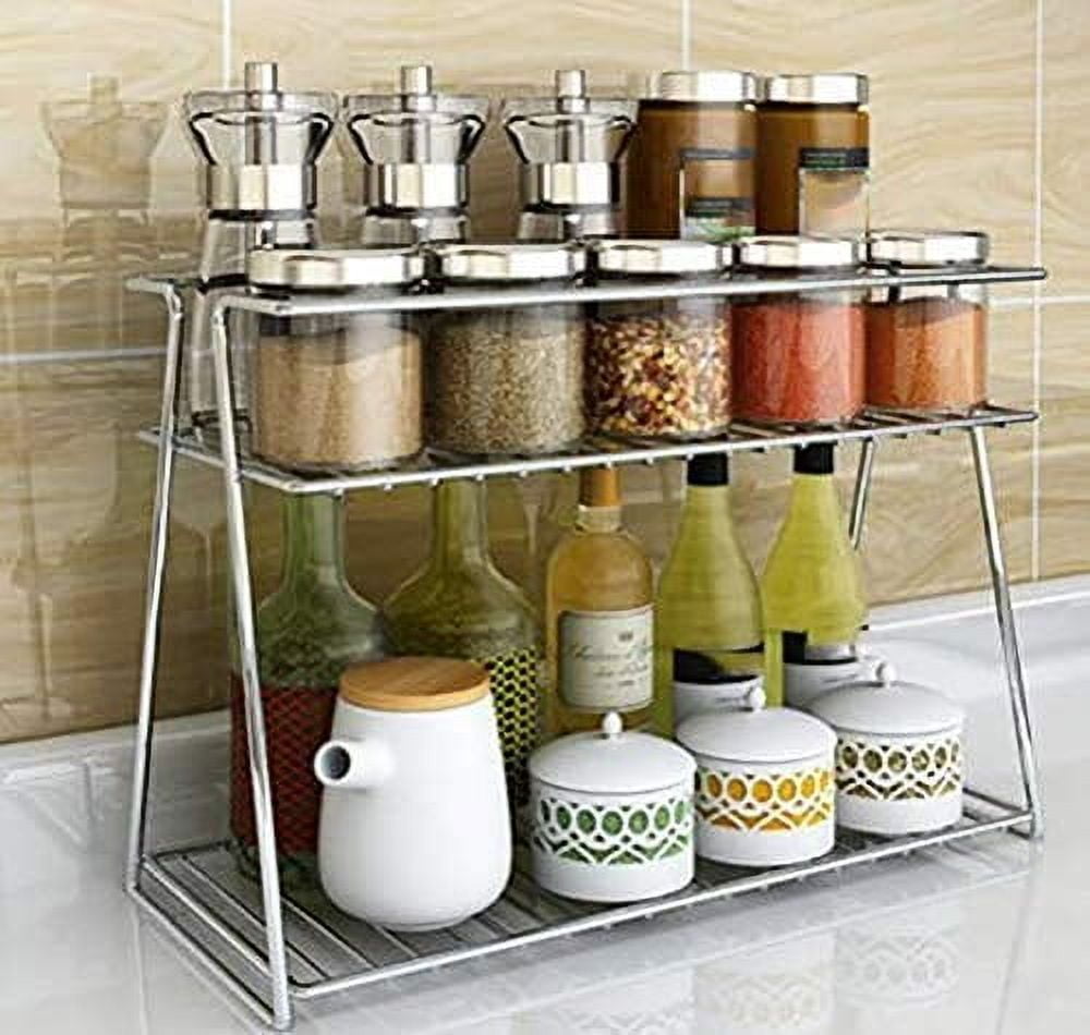 Vaidehi COLLECTION Stainless Steel 2 Layer Spice Rack | Modular Kitchen ...
