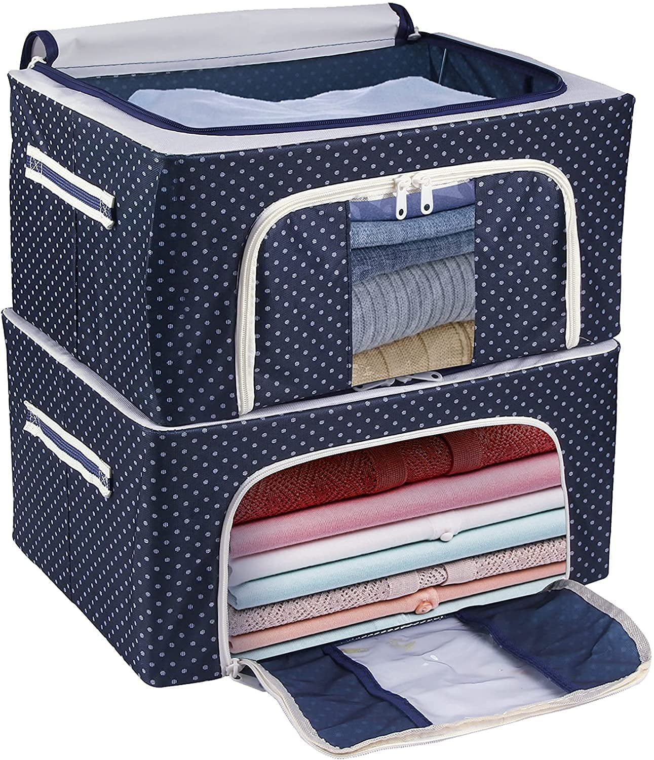 Vaidehi Clothes Storage Box Foldable Steel Frame Clothes Organizer ...