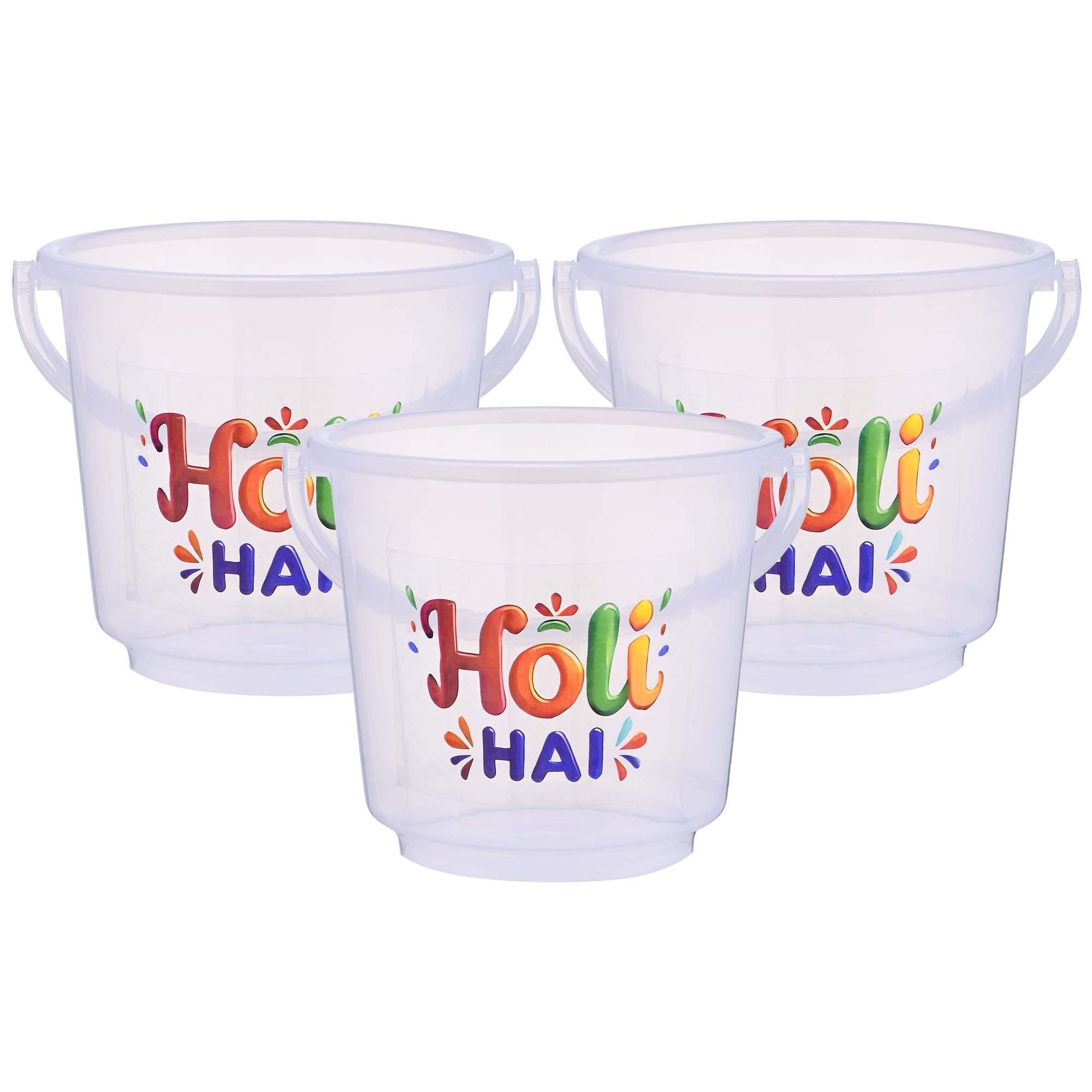 Vaidehi Industries 3 Pcs Holi Bucket | 13 Ltr Water Storage Bucket for ...