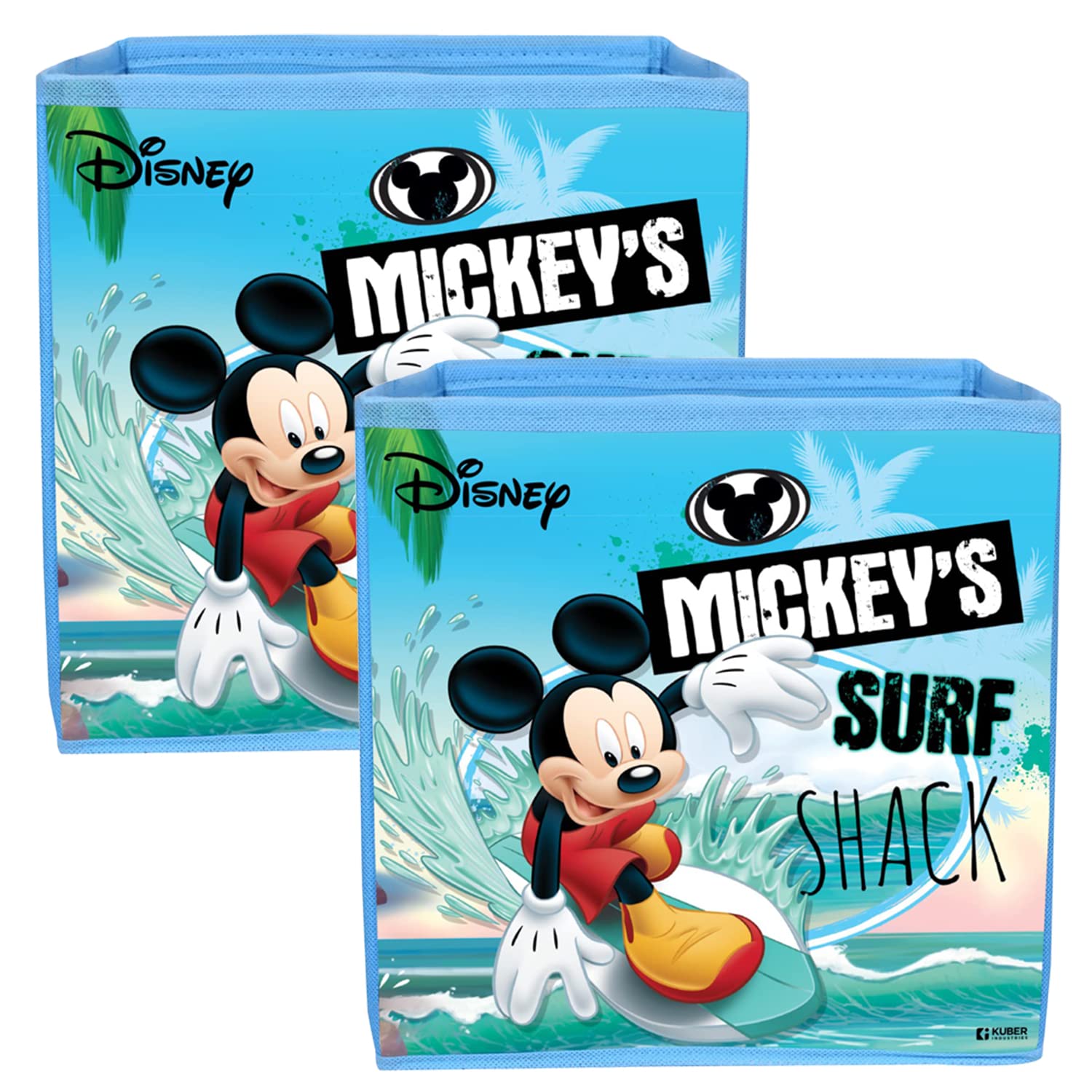 Vaidehi Industries Disney Mickey Surf Print Foldable Cube Box|Non Woven ...