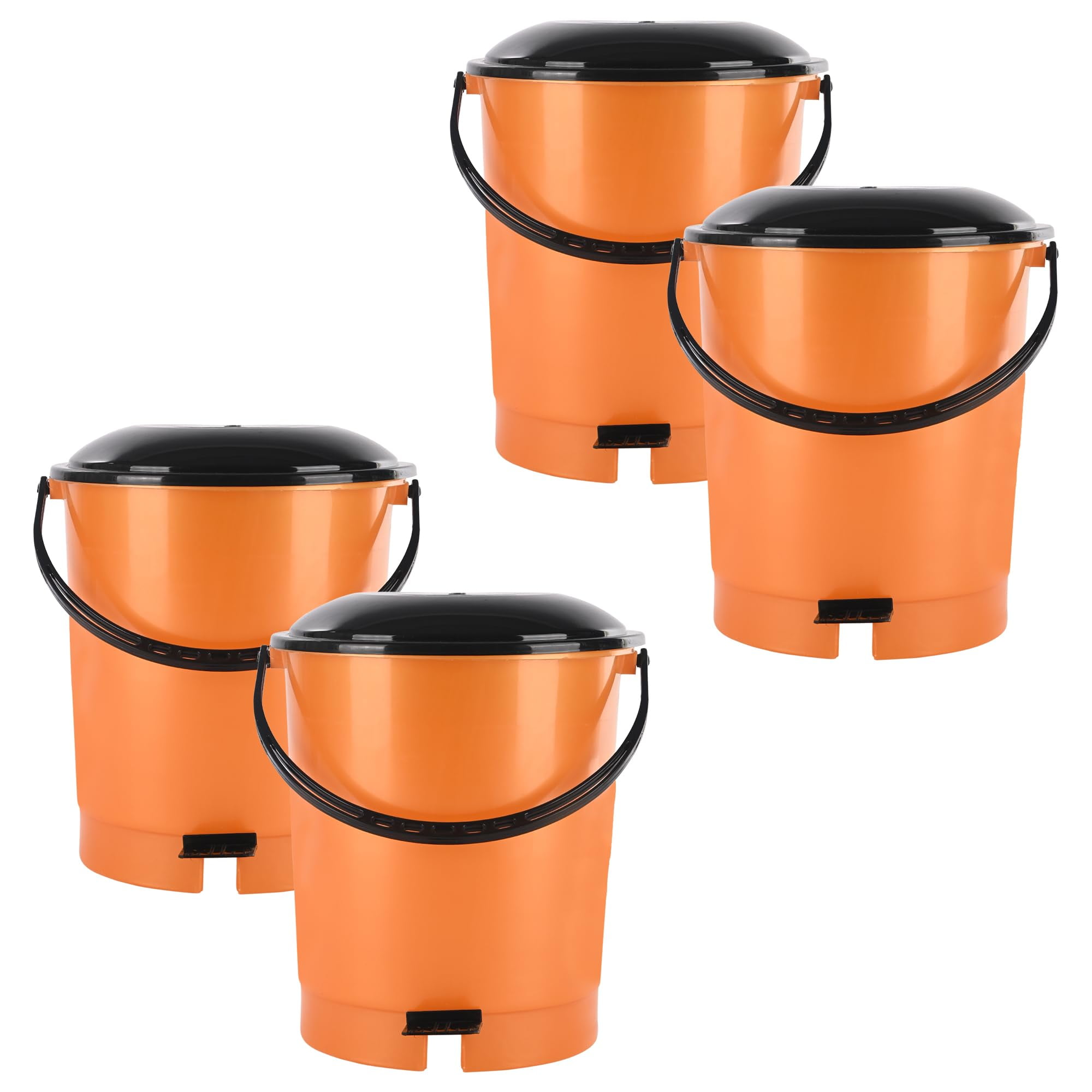 Vaidehi Industries Pack of 4 Plastic Dustbin for Home with Pedal, Lid ...