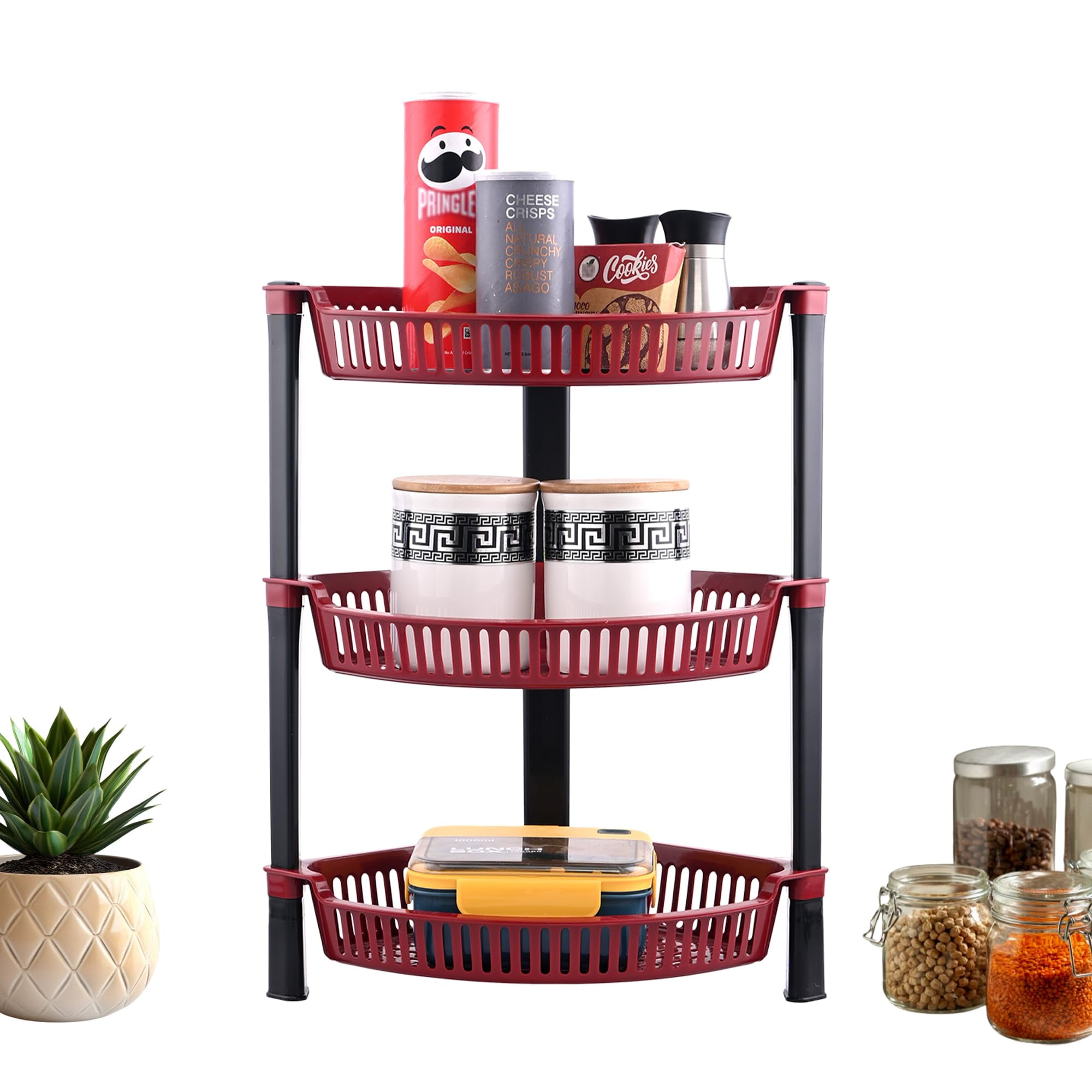 Vaidehi Industries Plastic 3-Tier Collapsible Multi-Purpose Storage ...