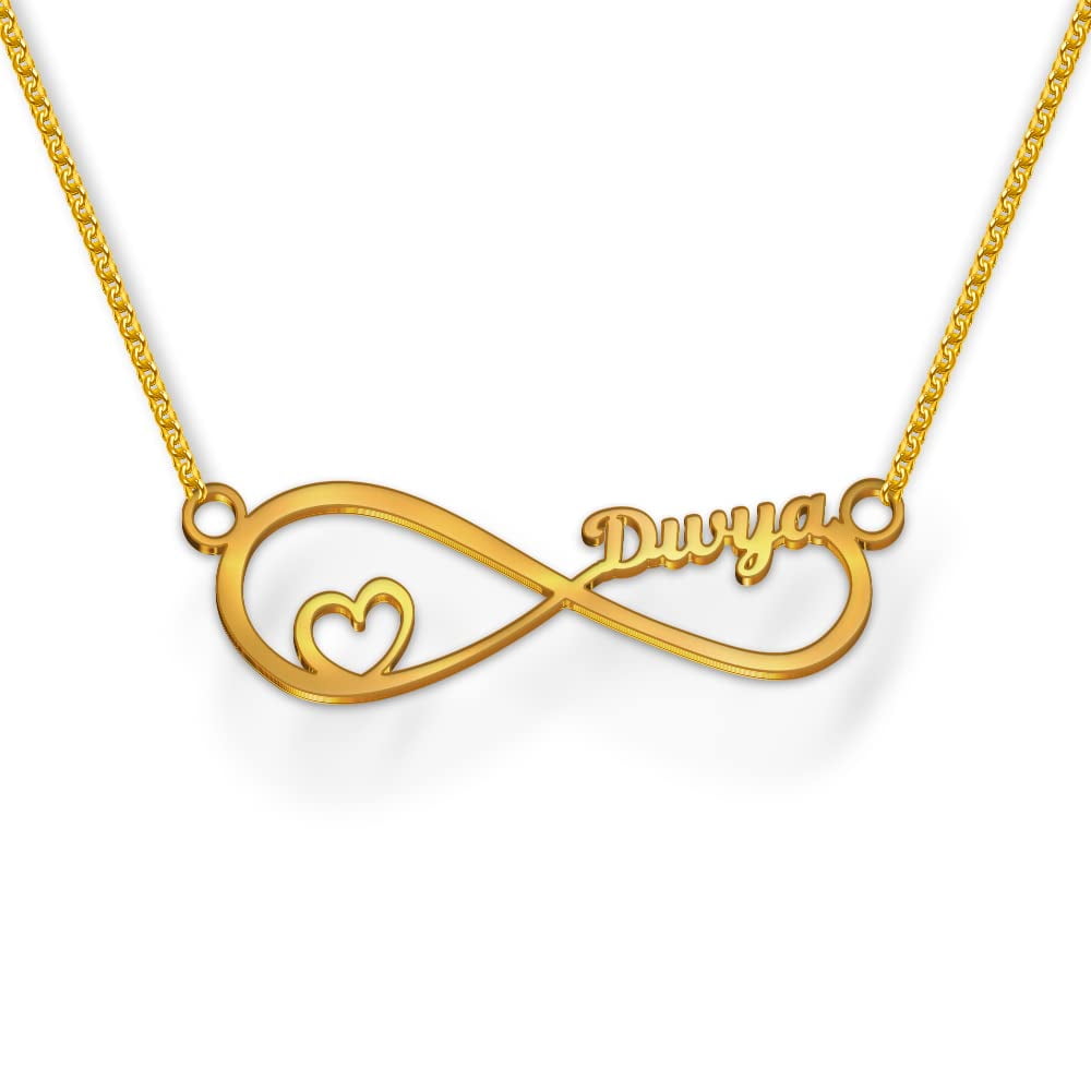 Vaidehi Infinity Divya Name Gold Polish Love Pendant Necklace For Women ...