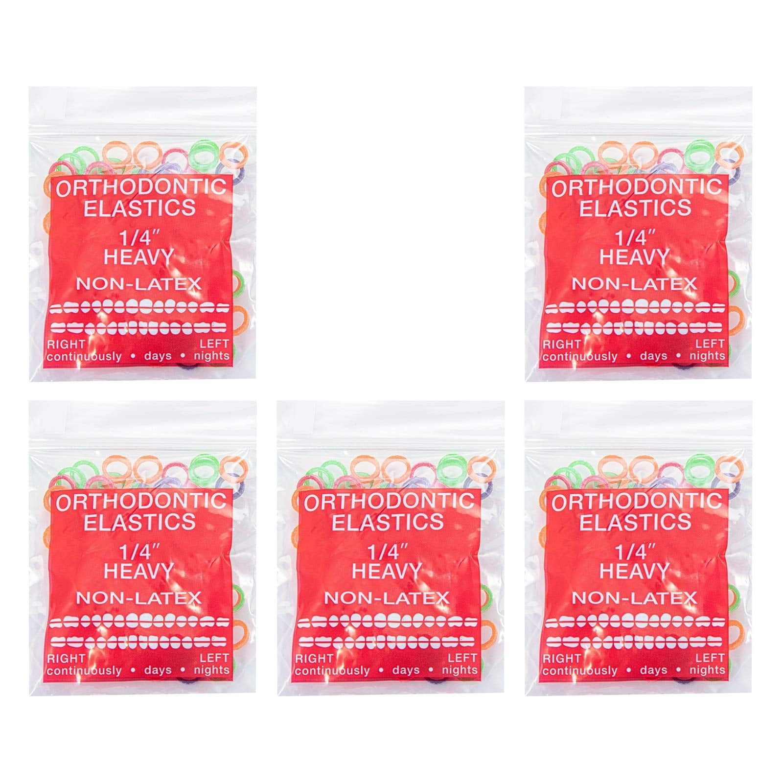 Vaidehi Neon Orthodontic Elastics 6.5 oz 1/4 Inch Heavy 500 pack Intraoral Elastic Bands Latex ...