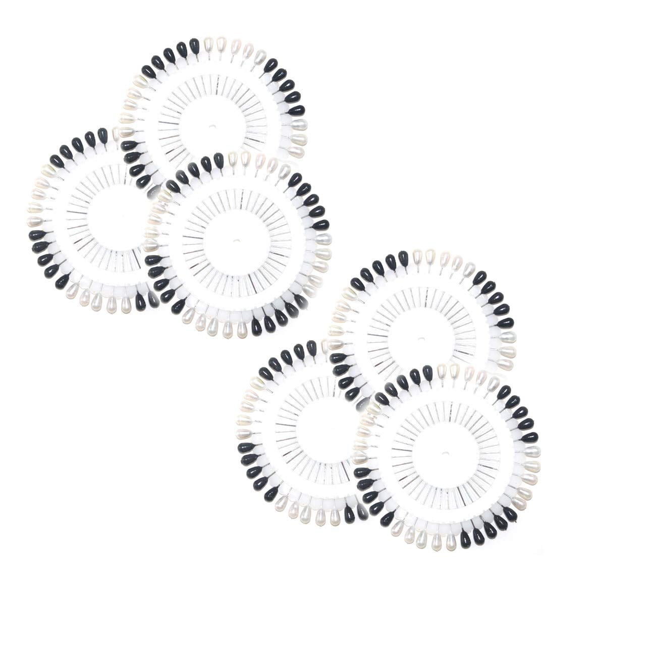 Vaidehi Oval Shape Glossy Black & White Faux Pearl Brooch | Hijab pins ...