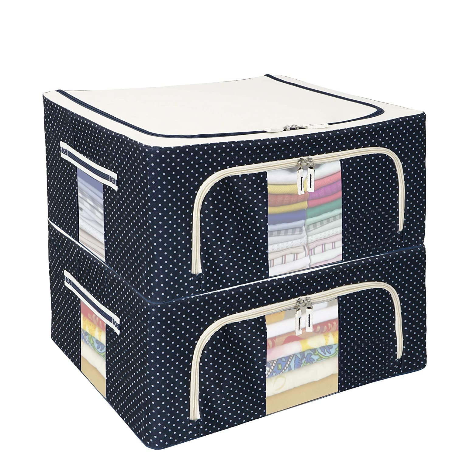 Vaidehi Oxford Fabric Foldable Cloth Storage Box Steel Frame Clothes ...