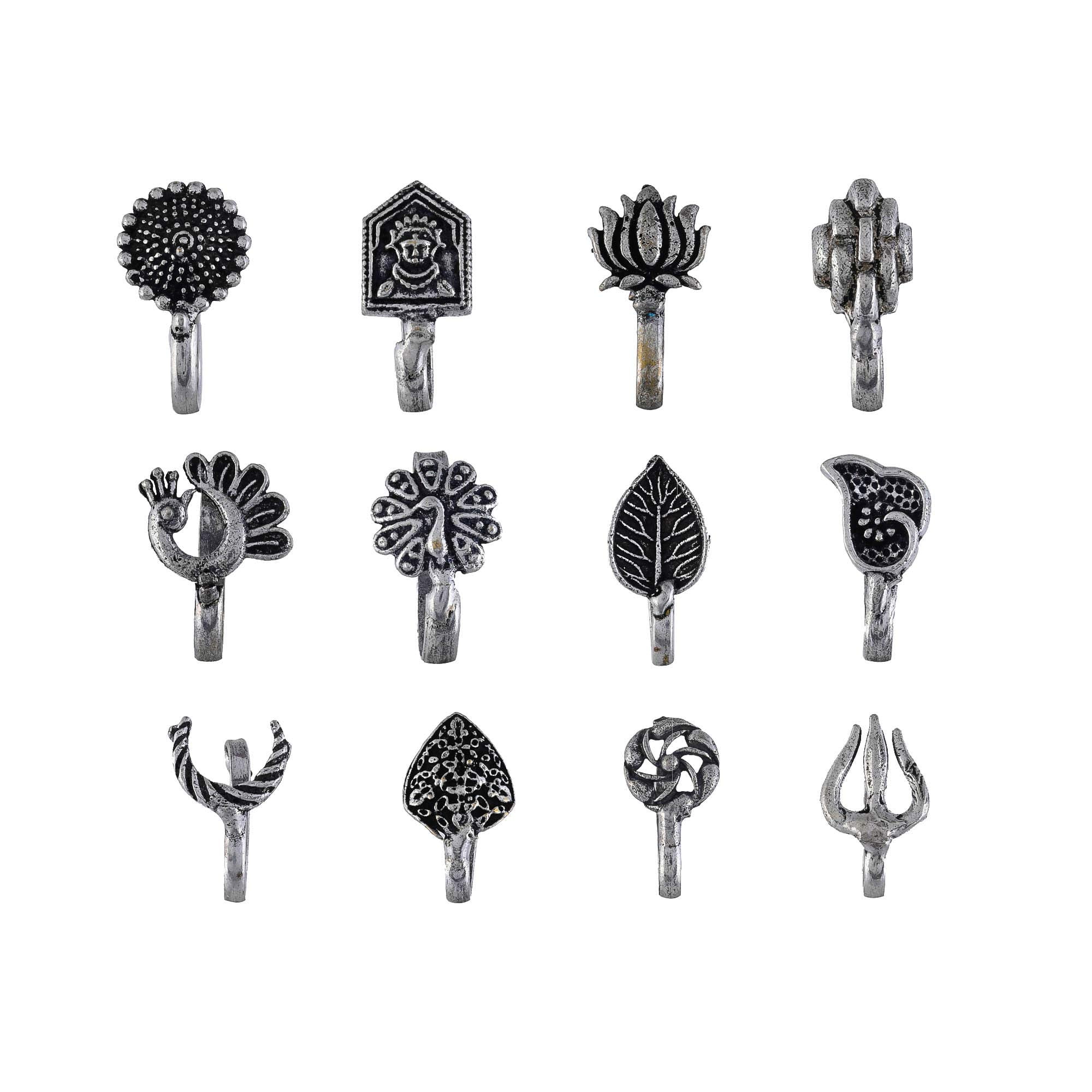 Vaidehi Oxidized german Silver Plated Handmade Nose clip, Nose Pin ...