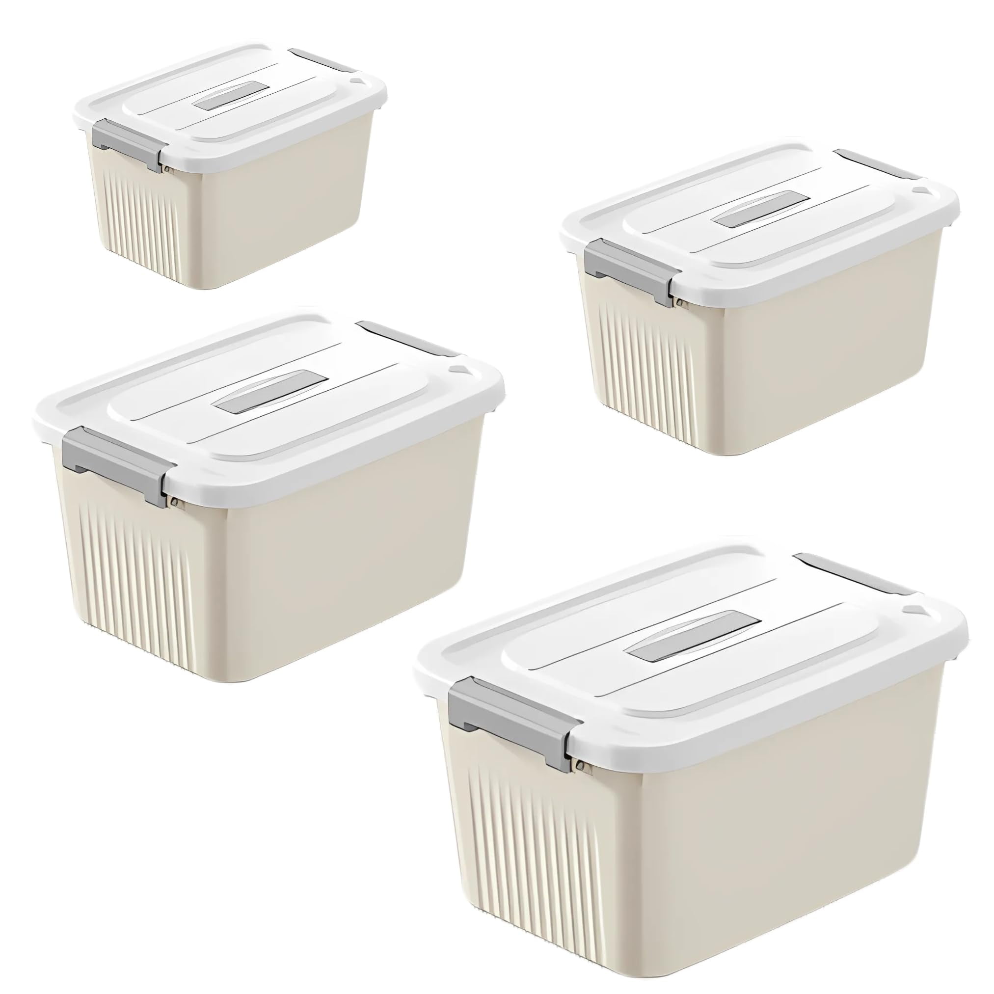 Vaidehi Plastic Storage Bins With Latching Lids Stackable Storage ...