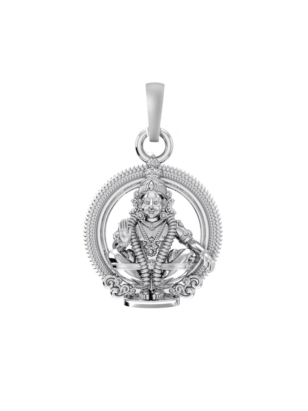 Vaidehi Sterling Silver (92.5% purity) God Ayyappa Pendant for Men ...