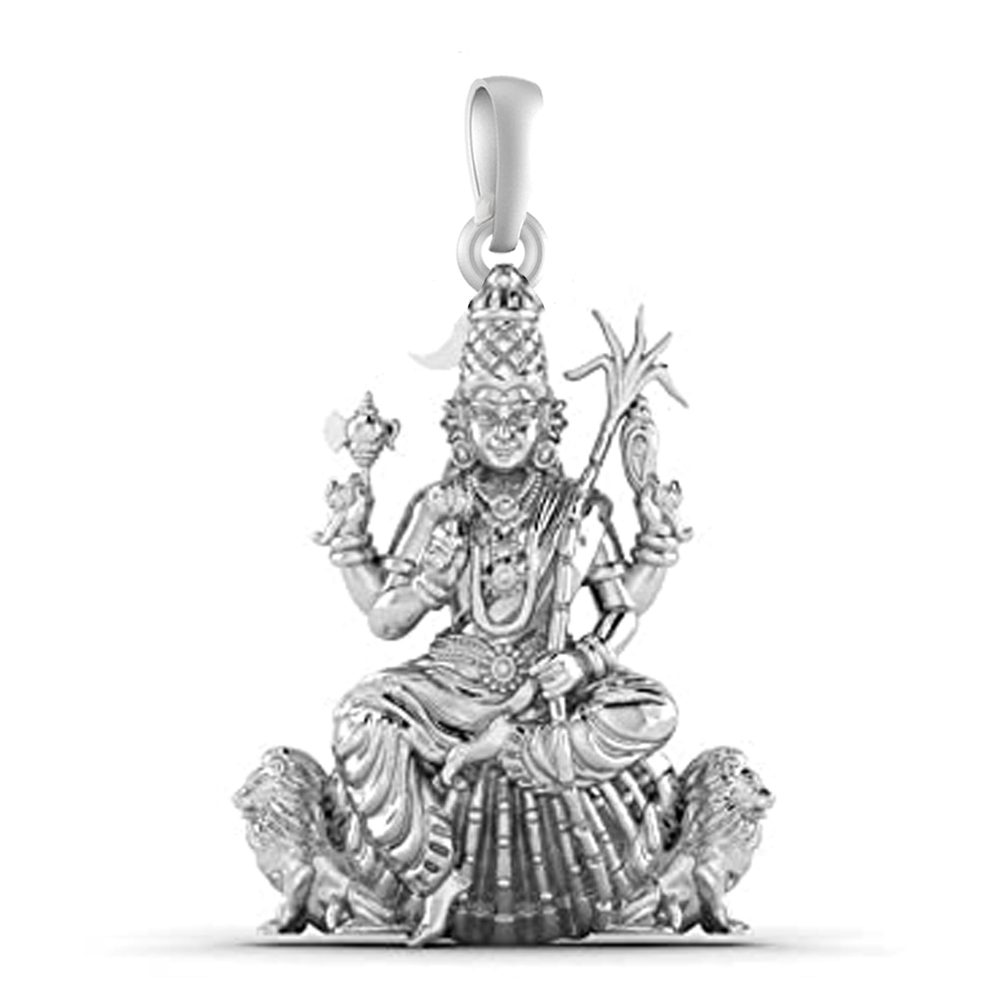 Vaidehi Sterling Silver (92.5% purity) Goddess Maa Kamakshii Pendant for Men & Women Pure Silver ...