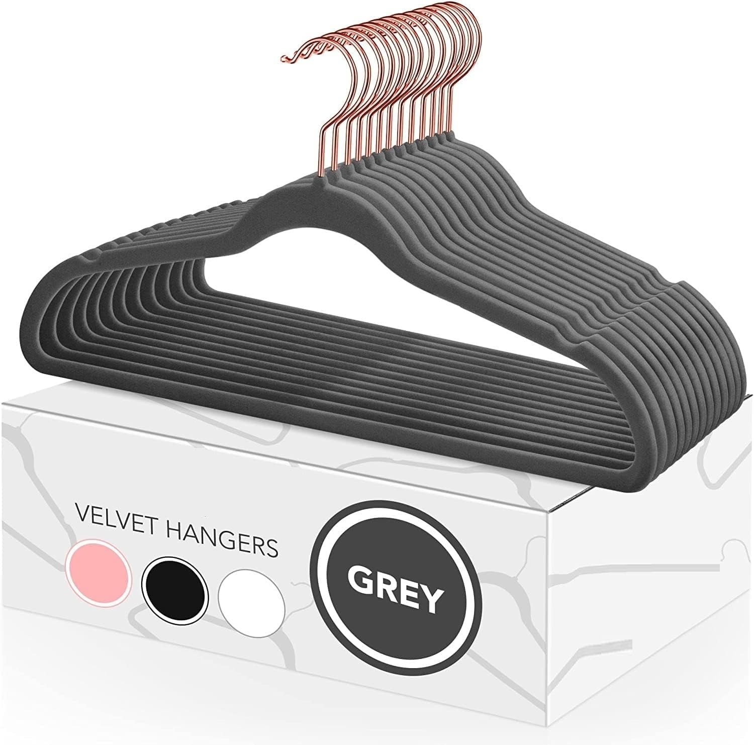 Vaidehi Velvet Hangers 10 Pack - Non-Slip Clothes Hanger - Grey Hanger ...