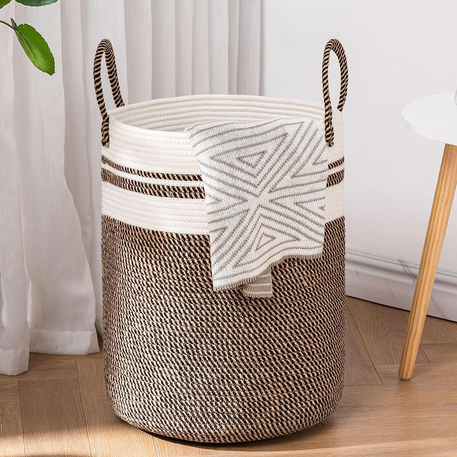 Vaidehi Woven Rope Laundry Hamper Basket, Baby Nursery Hamper For ...