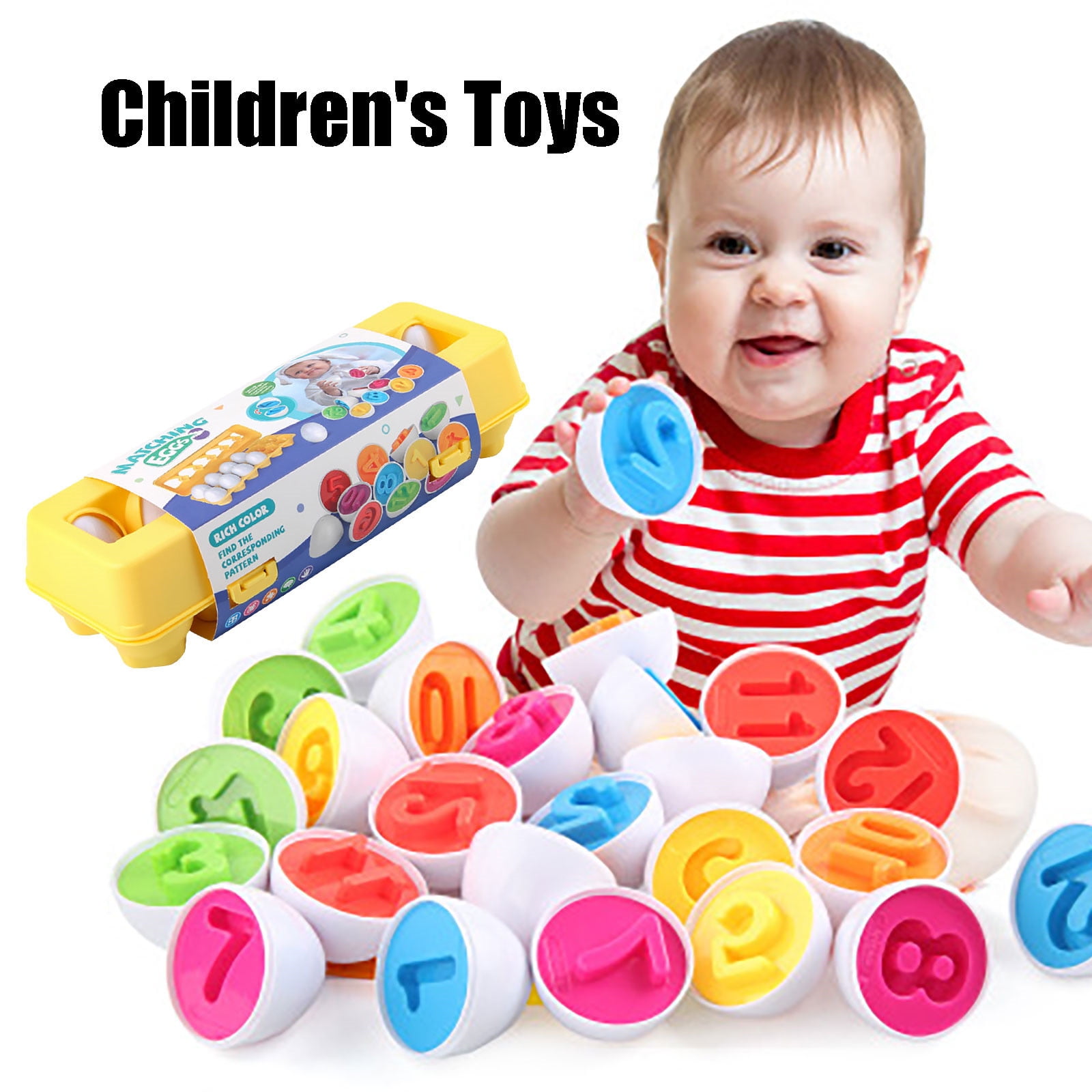 Vaidha 12-Piece Educational Egg Toy Set - Colorful Splicing Capsule ...