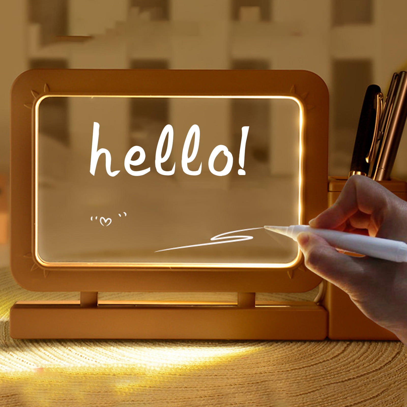 Vaidhai Erasable White Base Luminous Mini Led Message Board Vision ...