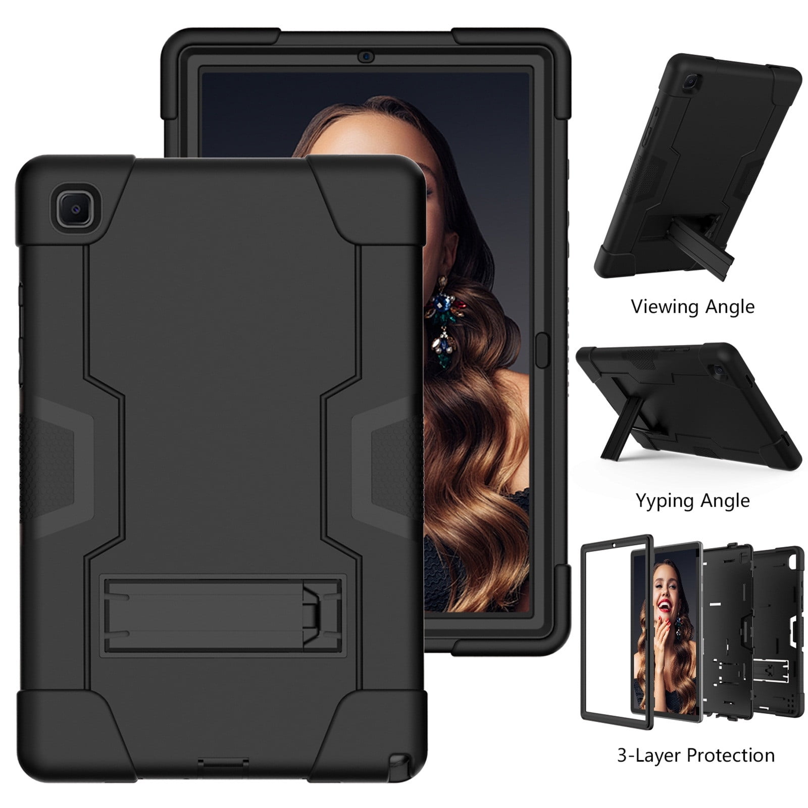 Vaidhai For Galaxy Tab A7 10.4 T500 T505 Hy-Brid Rubber Rugged Stand ...