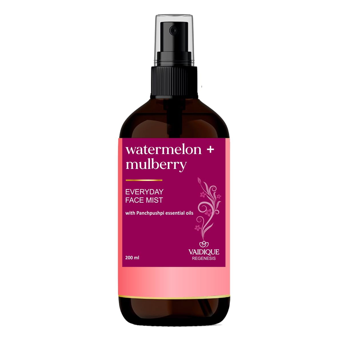 Vaidique Regenesis Ayurvedic Watermelon Mulberry Face Mist with Panchpushpi Essential Oils for ...