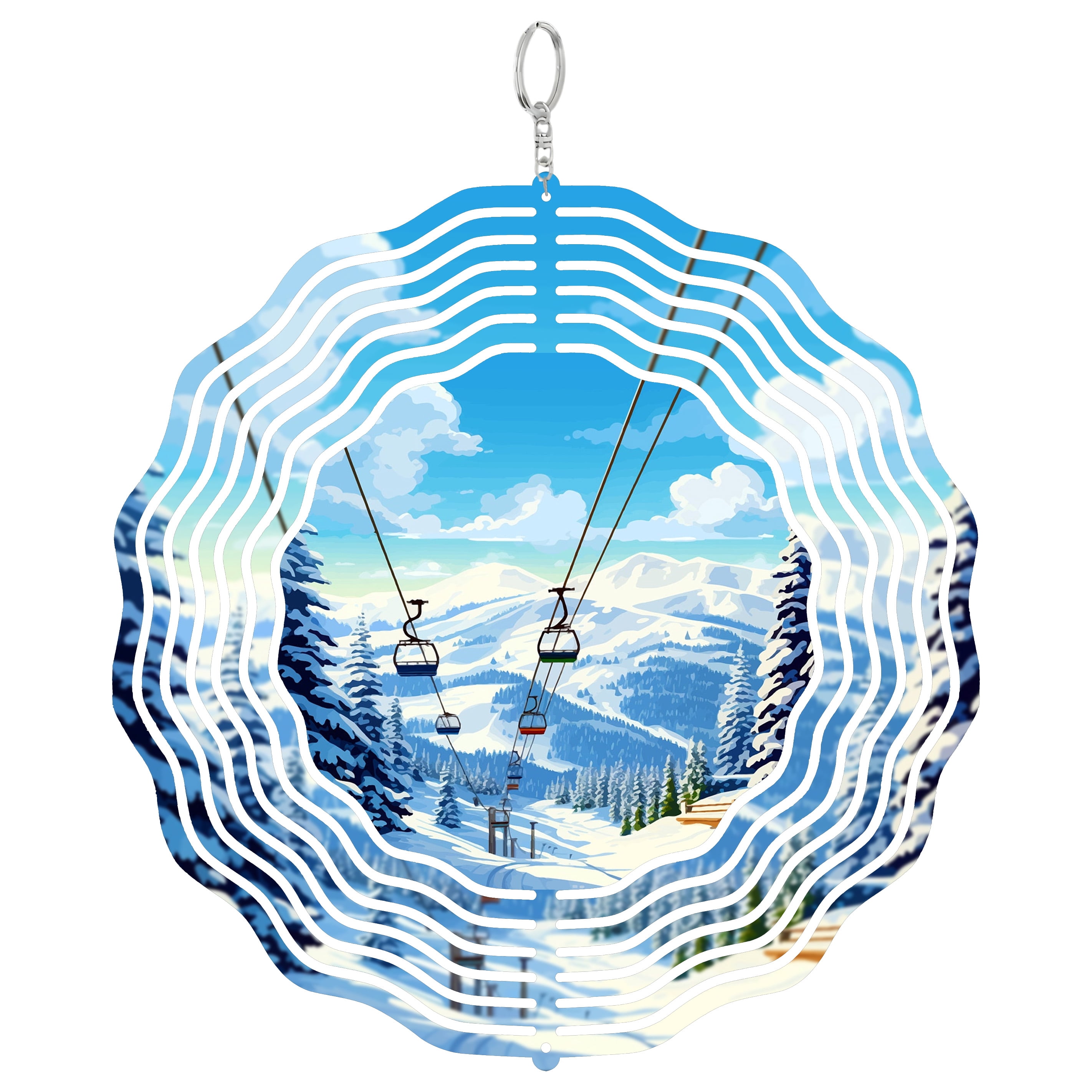 Vail Colorado Winter Village 3D Wind Spinner Stainless Steel Kinetic ...