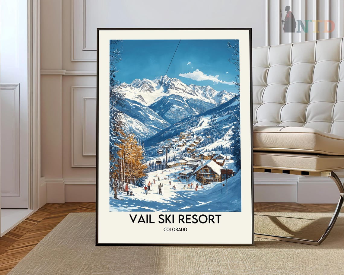 Vail Travel Poster, Vail Print, Vail Poster, Vail Wall Art, Vail Gift ...