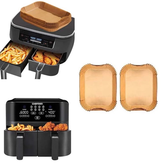 Vailnd Air Fryer Paper Liners Disposable: 50Pcs 8x6x2in Rectangle ...