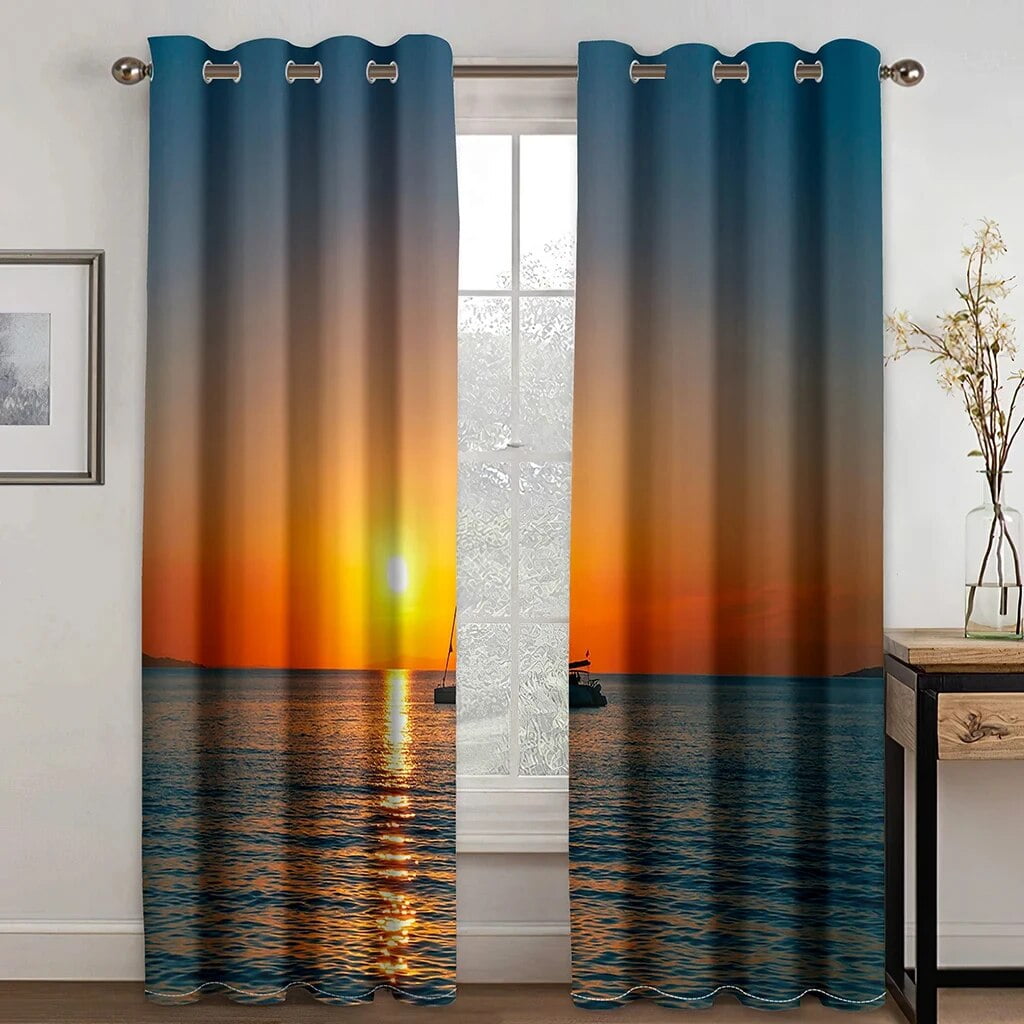Vaion Style Curtain Aegean Sea Santorini Island Beach High Shading ...