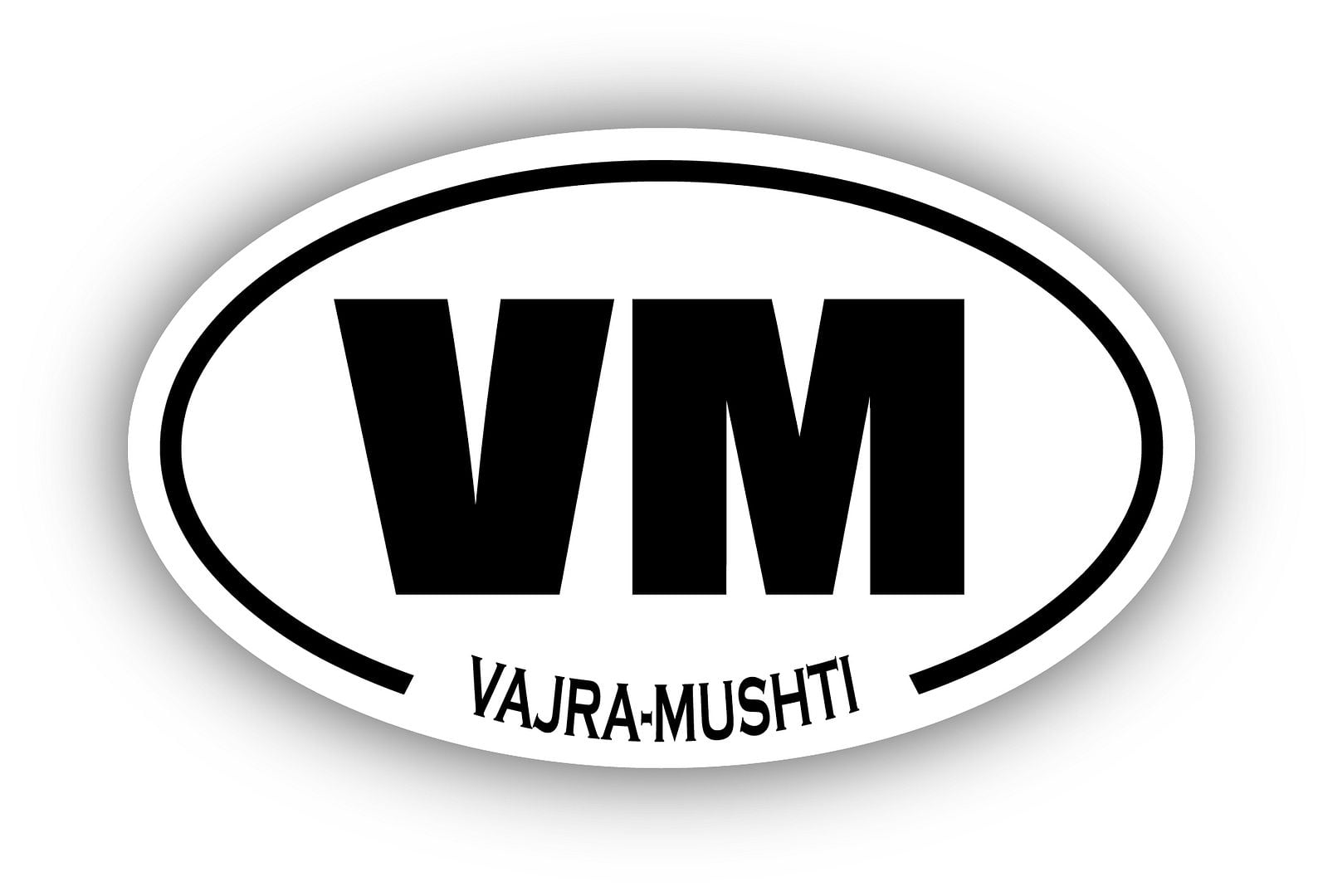 Vajra-Mushti VM Oval Bumper Sticker 3M Vinyl Decal 3 in x 5 in ...
