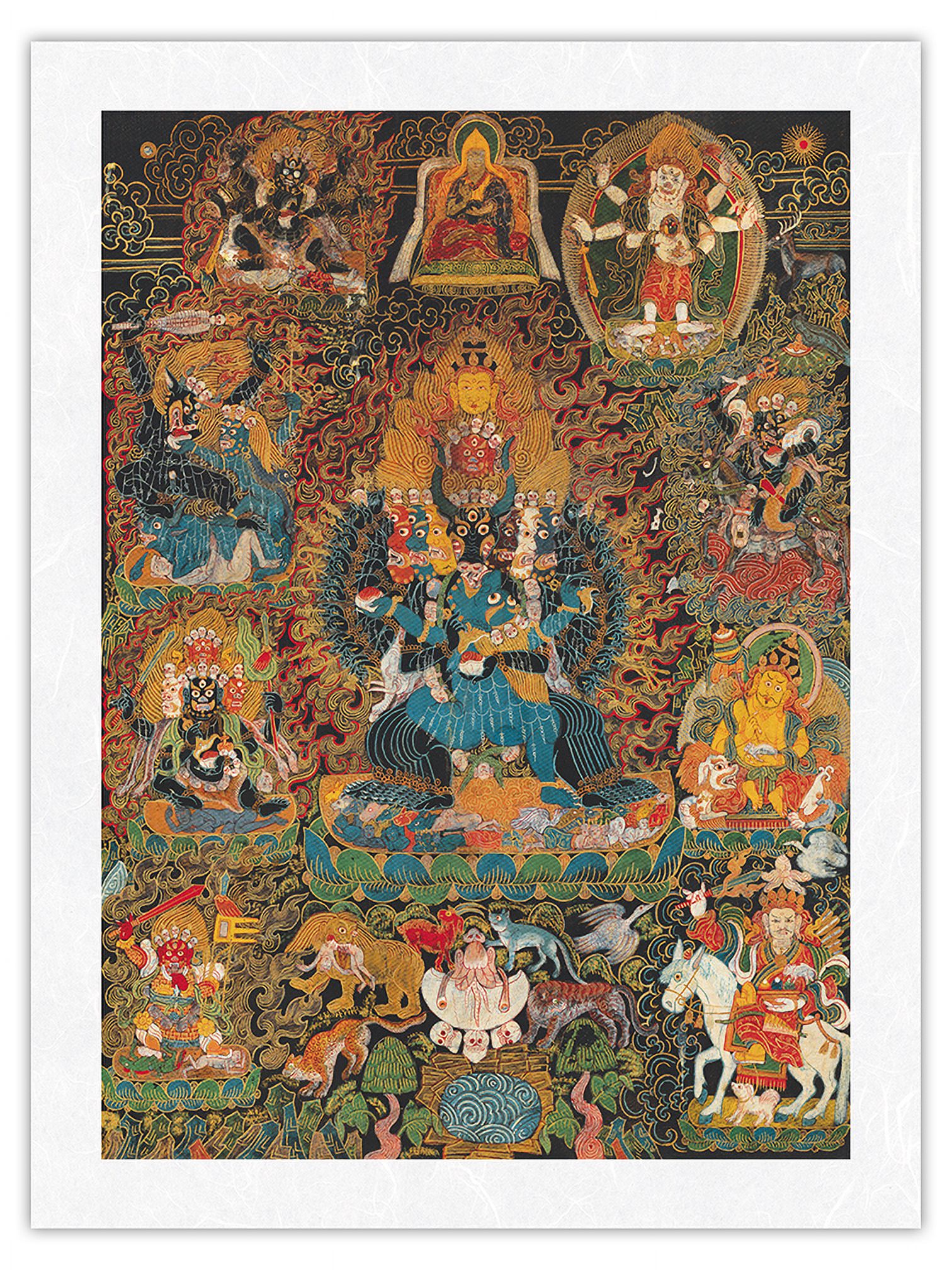 Vajrabhairava with Vajra Vetali - Buddhist Deity - Vintage Tibetan ...