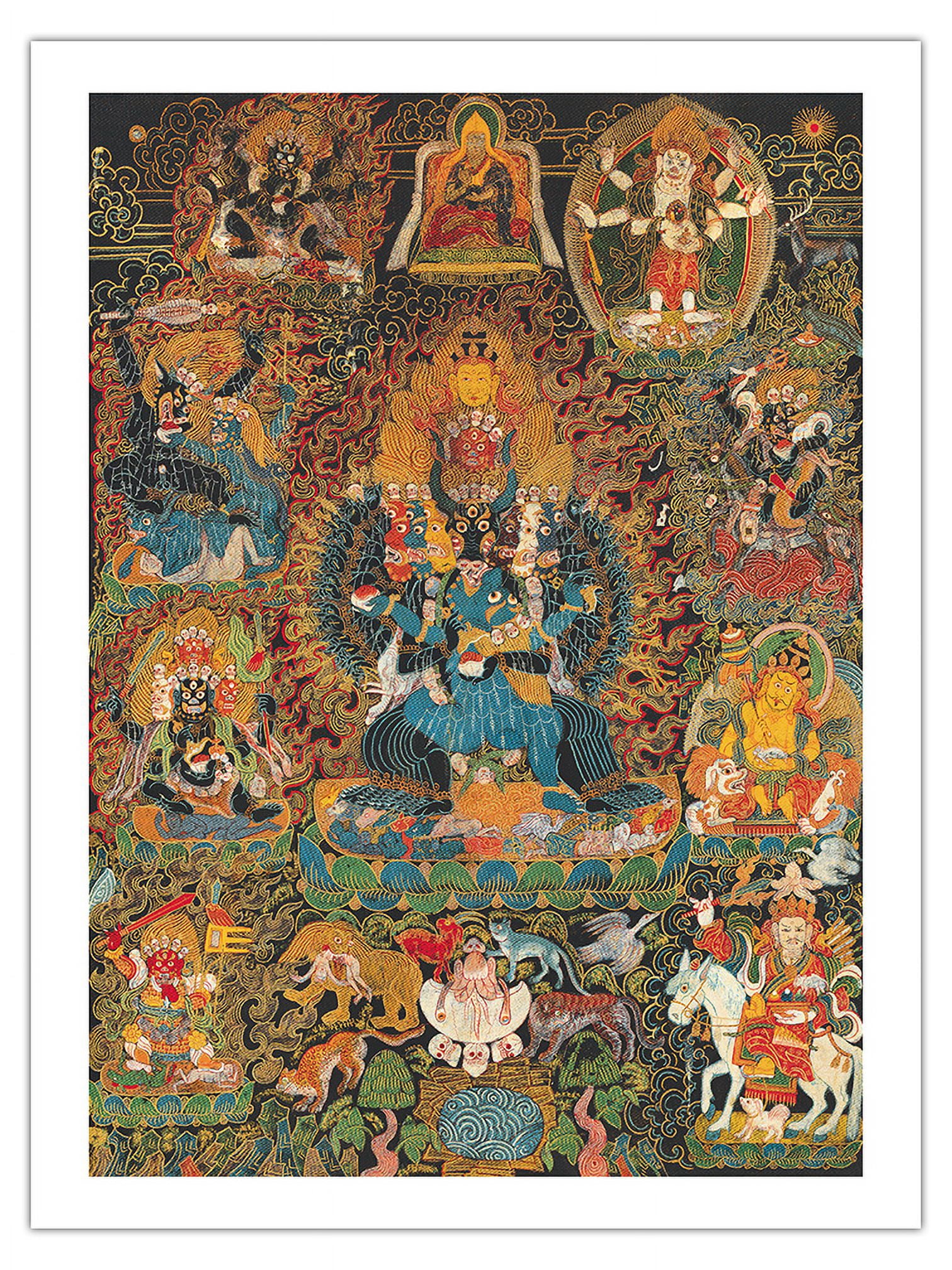 Vajrabhairava with Vajra Vetali - Buddhist Deity - Vintage Tibetan ...