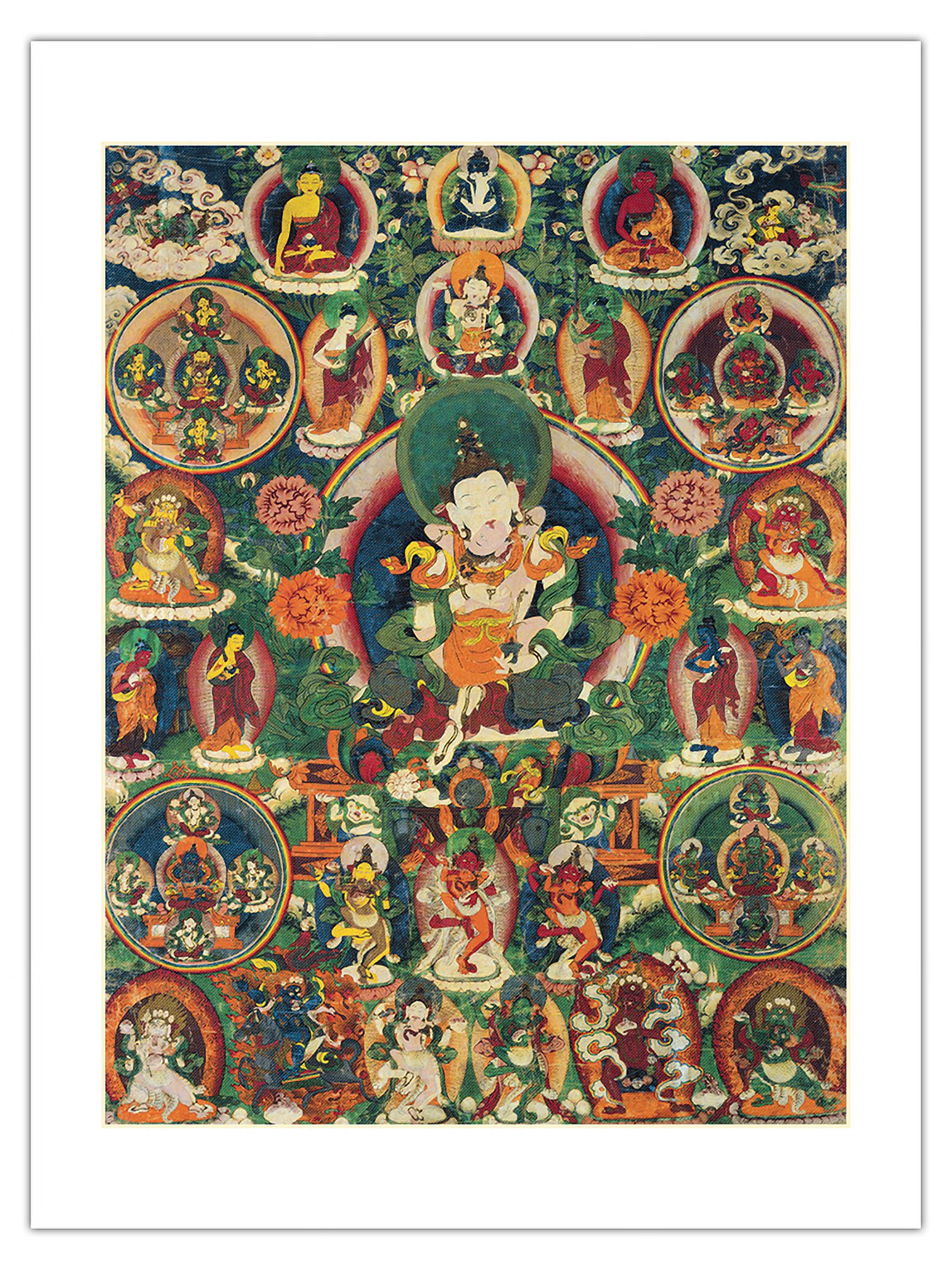 Vajrasattva with Consort Vajragarvi - Tantric Buddhist Deity - Vintage ...