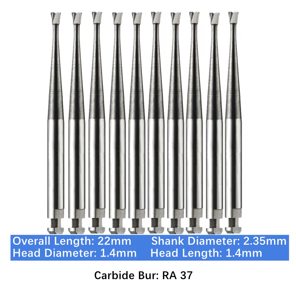 Vakker 10pc RA 37 Dental Tungsten Carbide Burs Midwest Type LA/RA ...