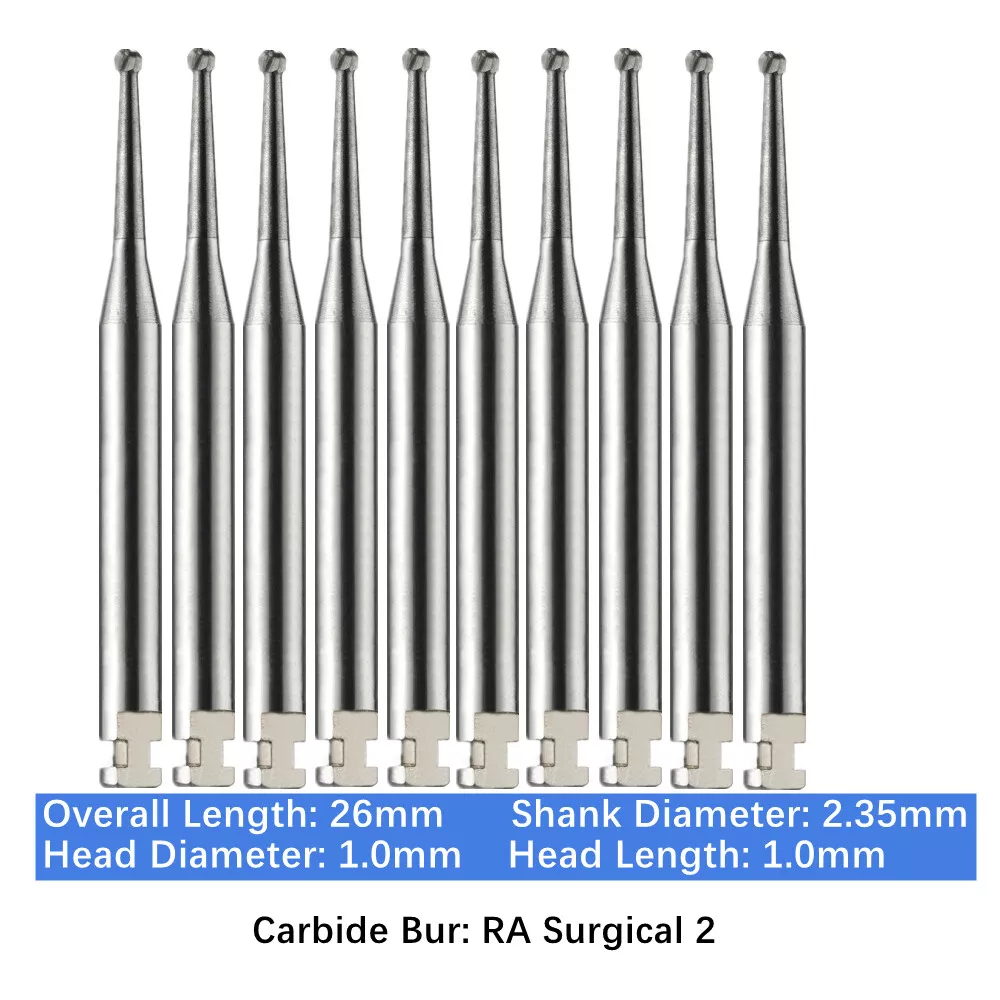 Vakker 10pc RA Surgical 2 Dental Tungsten Carbide Burs Midwest Type LA ...