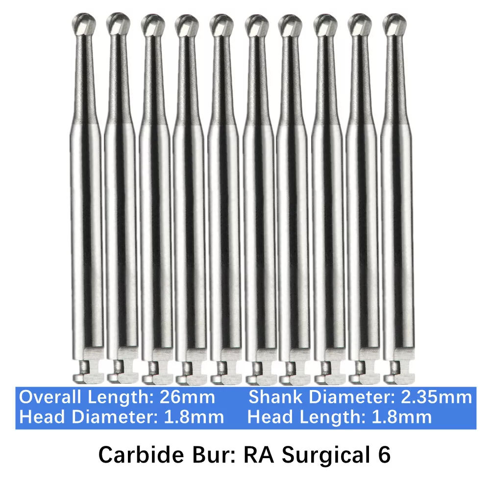 Vakker 10pc RA Surgical 6 Dental Tungsten Carbide Burs Midwest Type LA ...