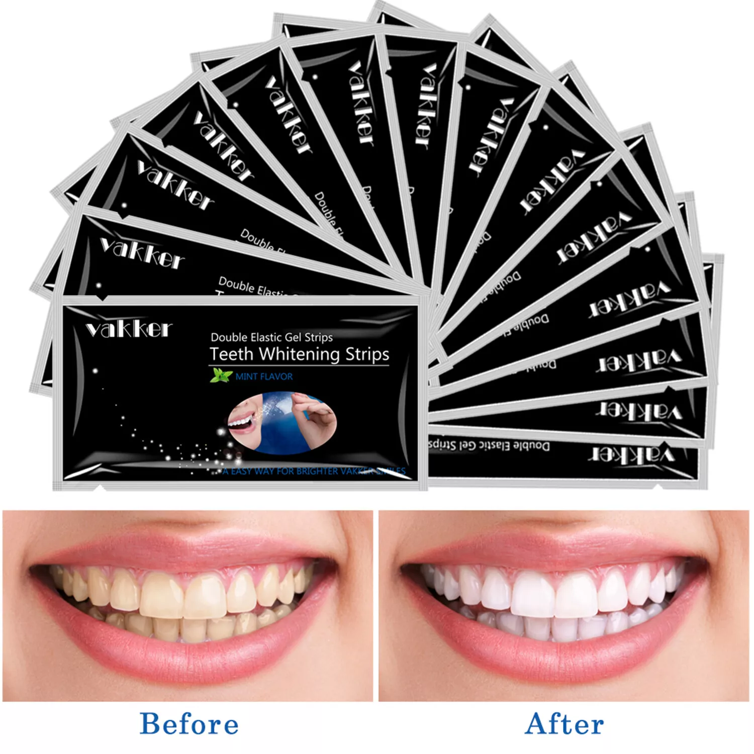 Vakker 28pcs Activated Organic Bamboo Charcoal Teeth Whitening Strips ...