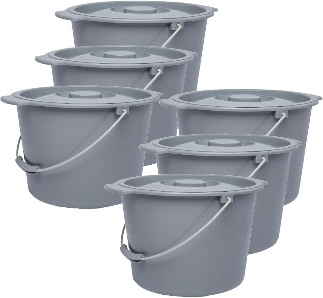 Vakly Commode Bucket with Lid and Handle - Replacement Pail - 8 Quart ...