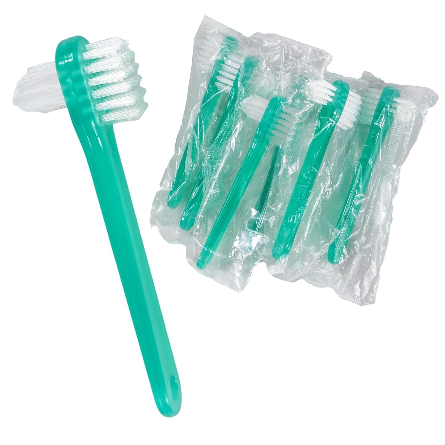 Vakly Denture Brush [Pack of 10] Individually Bagged 4.25 inch Denture ...