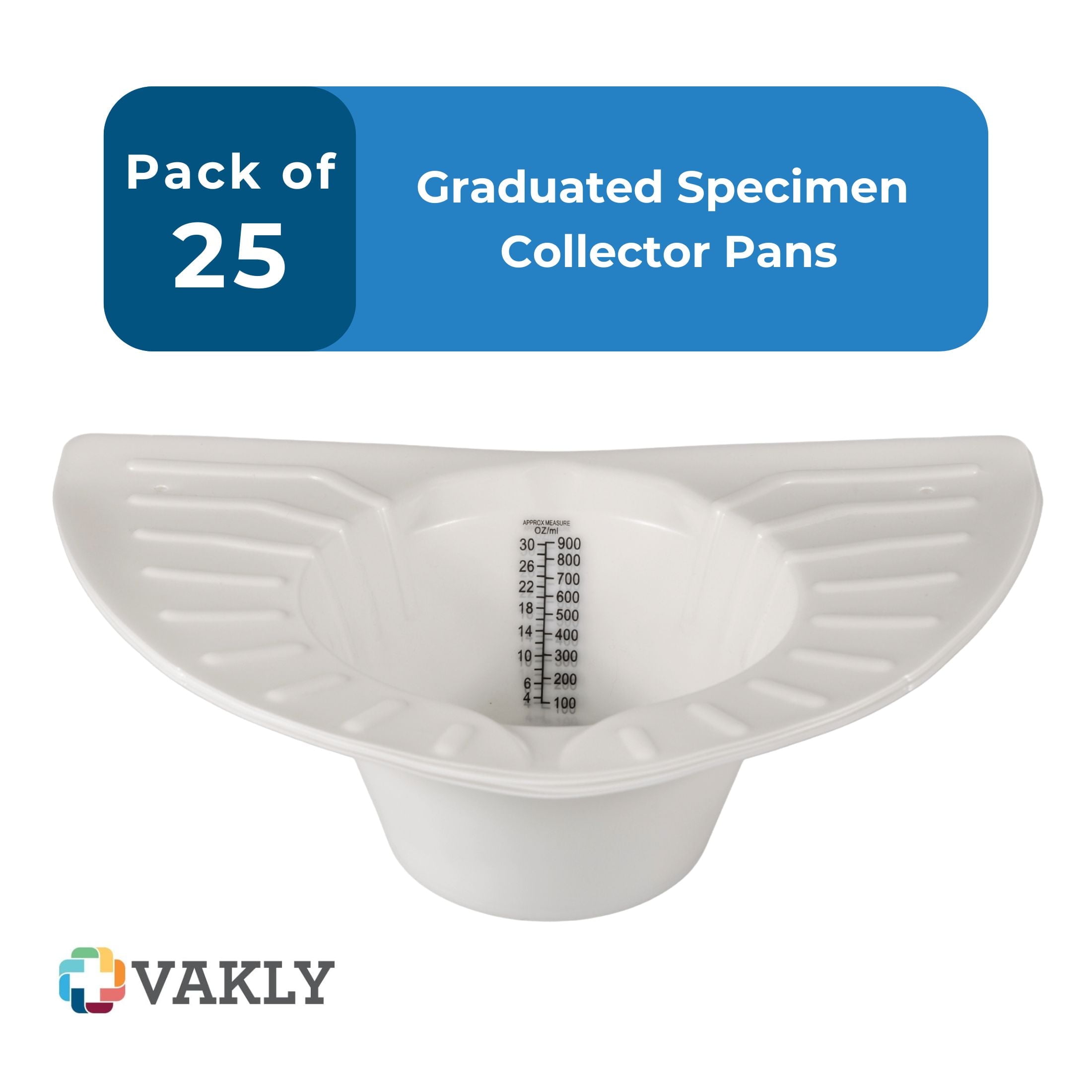 Vakly Graduated Specimen Collector Pans - 30 oz Plastic Toilet Hats for ...