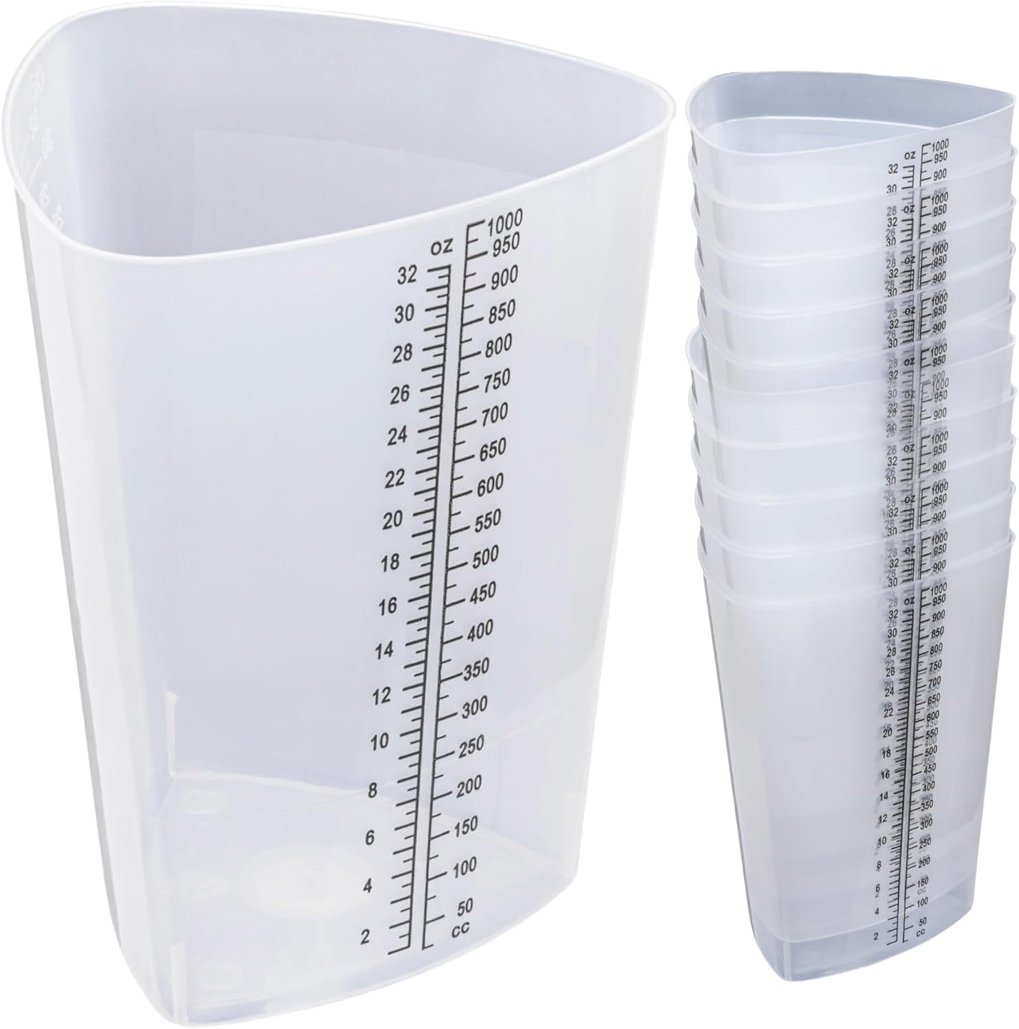 Vakly Graduated Triangular Container - 32oz Translucent Laboratory ...
