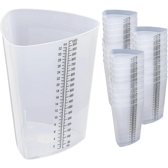 Vakly Graduated Triangular Container - 32oz Translucent Laboratory ...