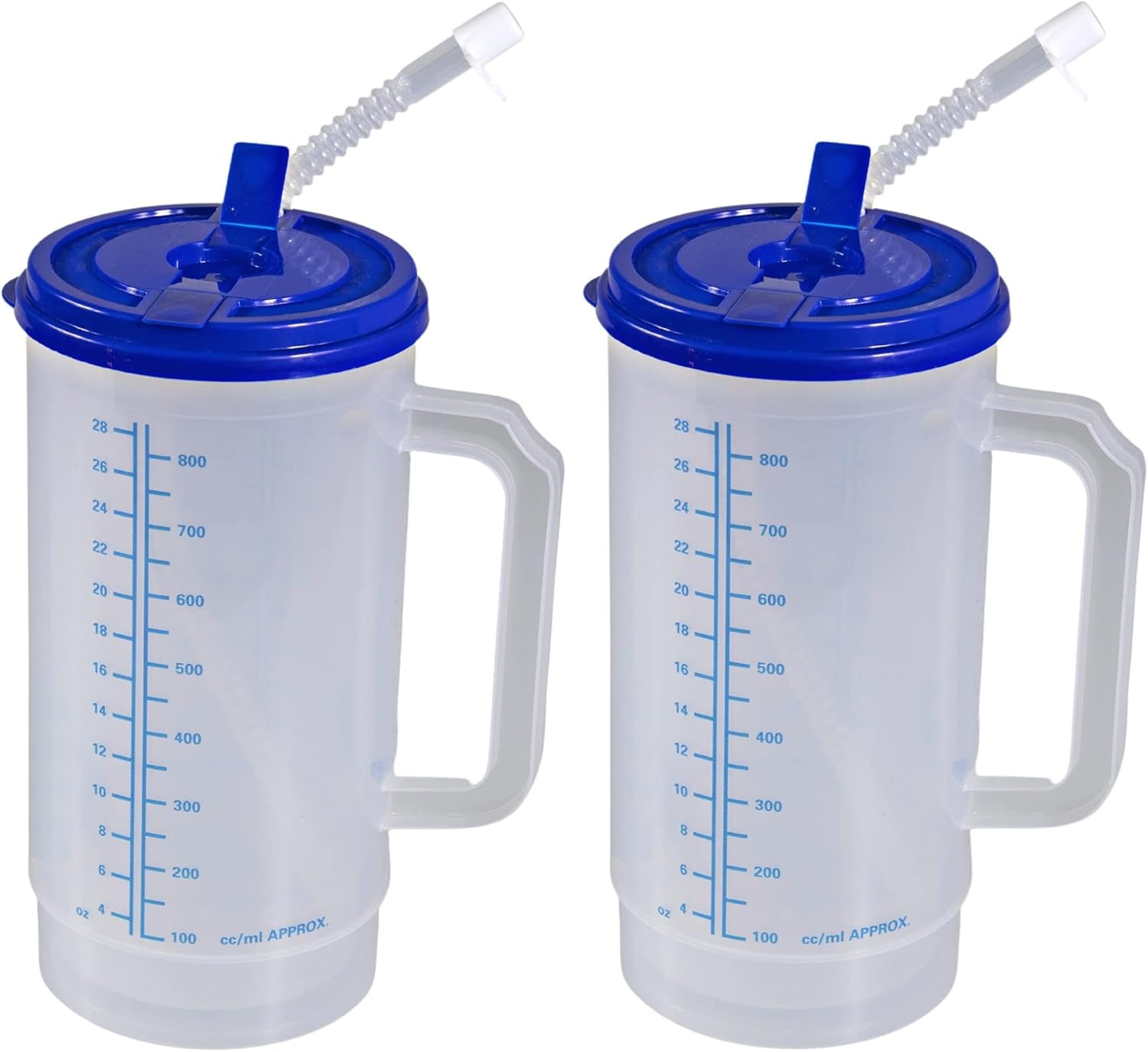 Vakly Hospital Carafe 28 oz with Flexible Straw - Double-Wall Insulated ...