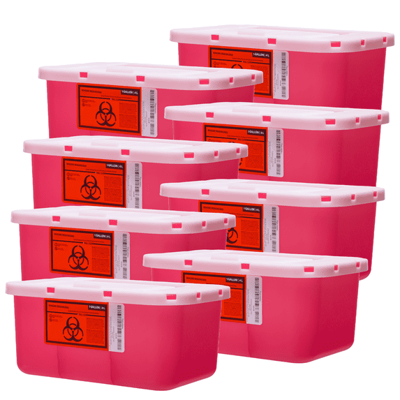 Vakly Sharps Container, 1 Gallon with Slide Lid, Safe Biohazard Needle ...