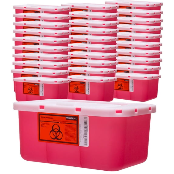 Vakly Sharps Container, 1 Gallon with Slide Lid, Safe Biohazard Needle ...