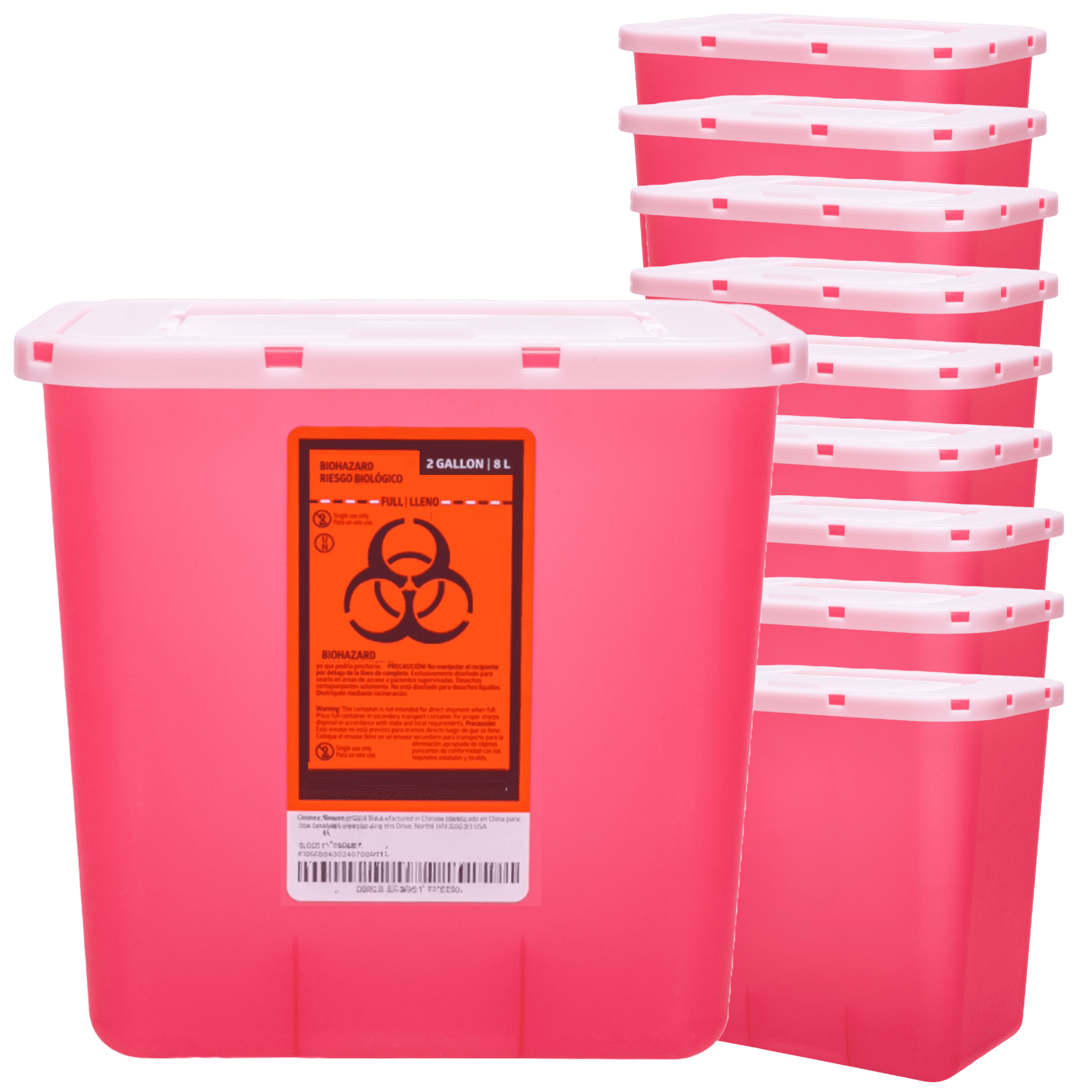 Vakly Sharps Container 2 Gallon - Biohazard Needle Disposal Box with ...